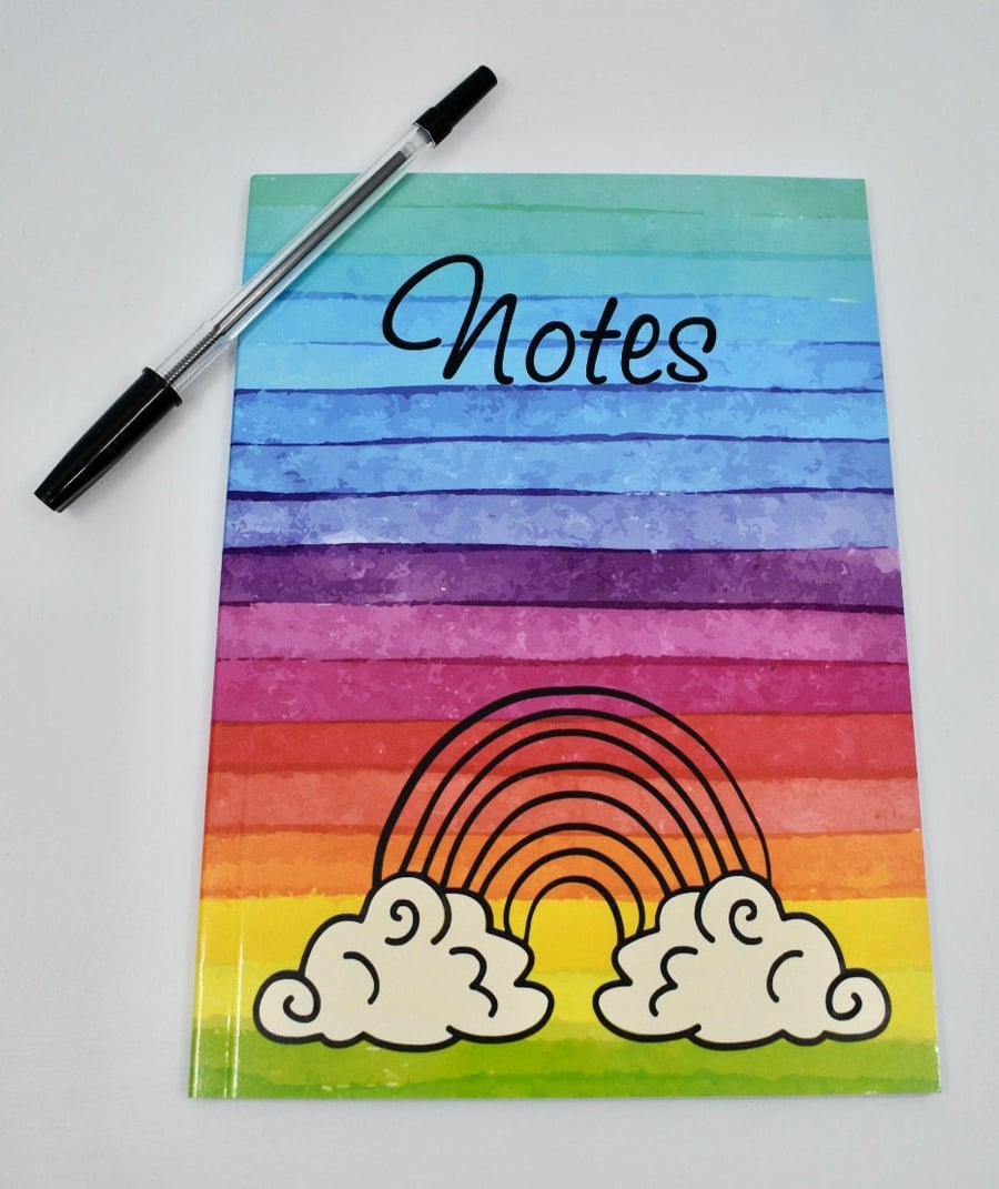 A5 Rainbow Notebook - Customise - Your Name - S... - Folksy