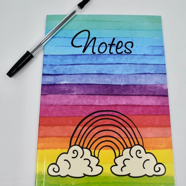 A5 Rainbow Notebook - Customise - Your Name - S... - Folksy