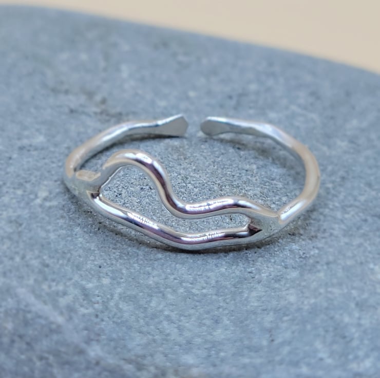 Sterling Silver Wave Ring - Folksy