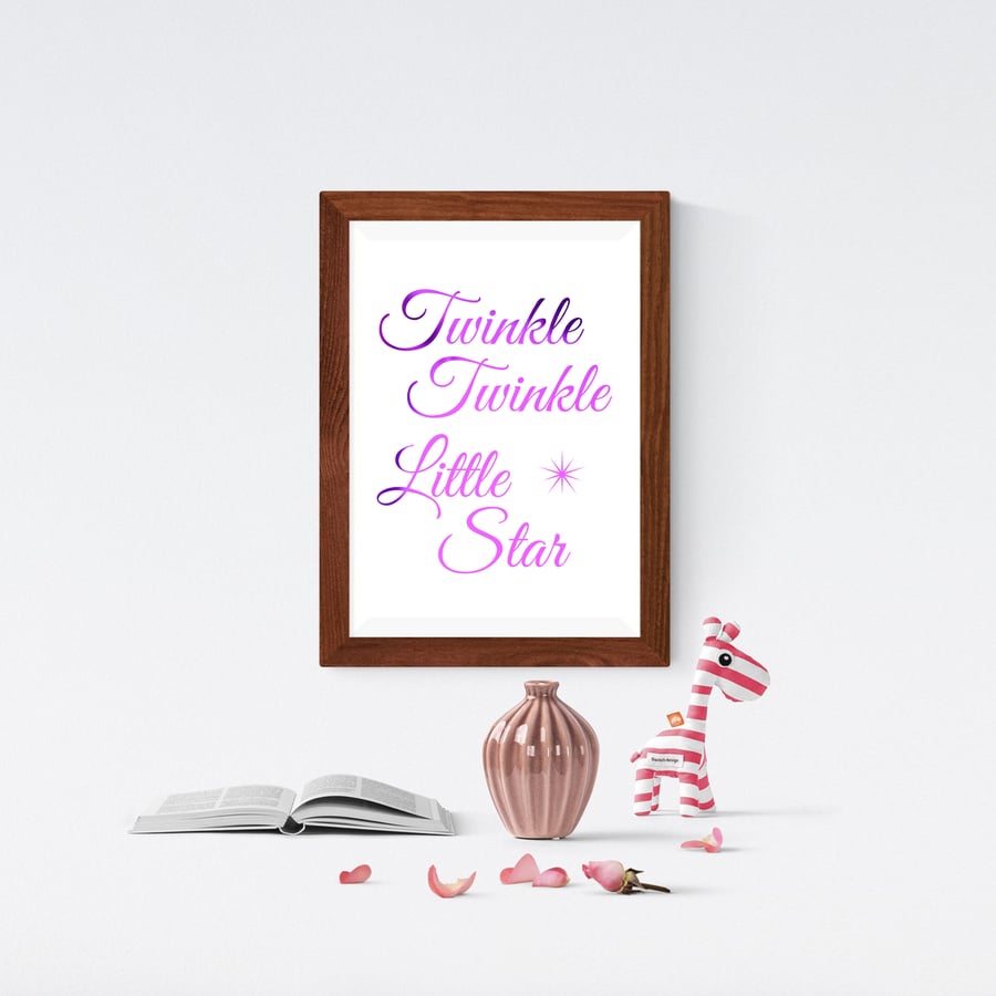 Twinkle Twinkle Little Star Foil Print - Folksy