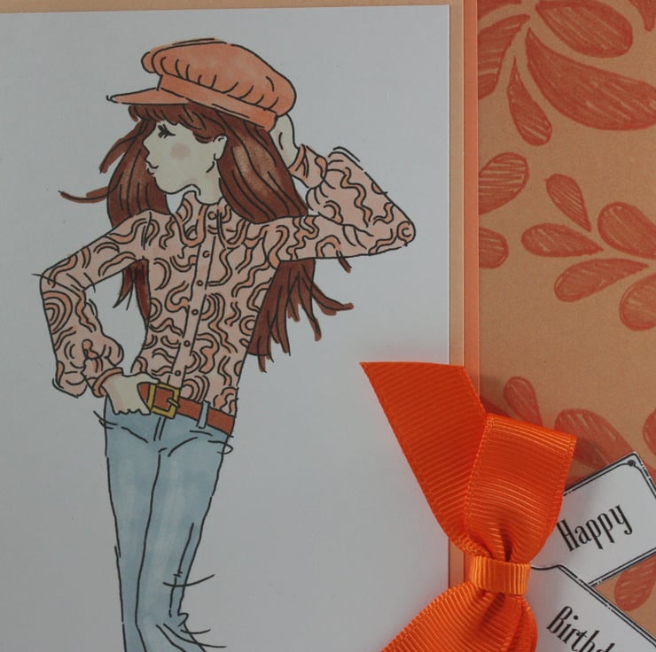 Handmade birthday card - fabulous flares - Folksy