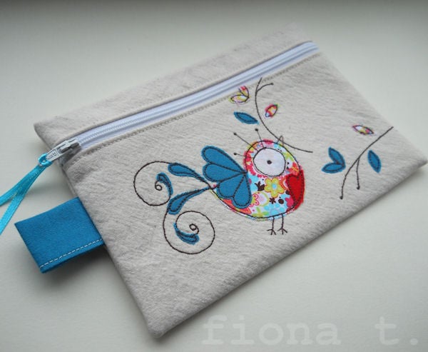 embroidered peace dove purse - Folksy