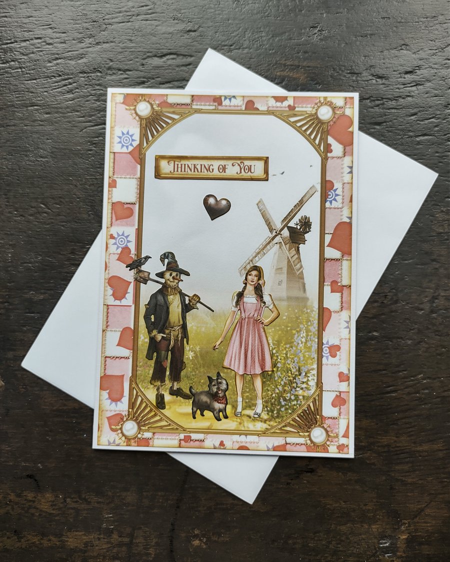 Land of Oz Dorothy and Scarecrow Card - Folksy