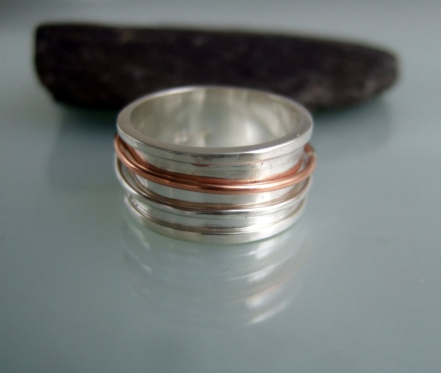 Silver spinner ring - Folksy