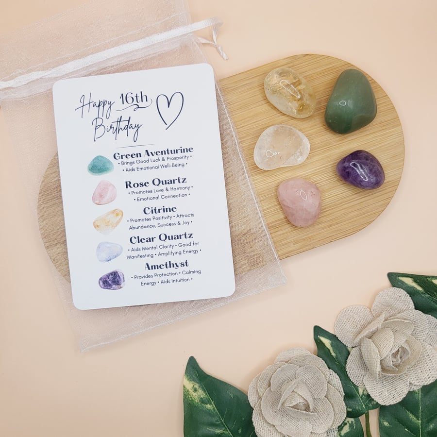 16th Birthday Gift Crystals and Card Set For Te... - Folksy