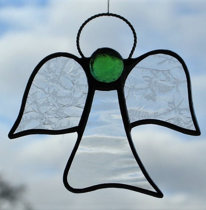 Stained glass suncatcher (Angel) abstract in tw... - Folksy