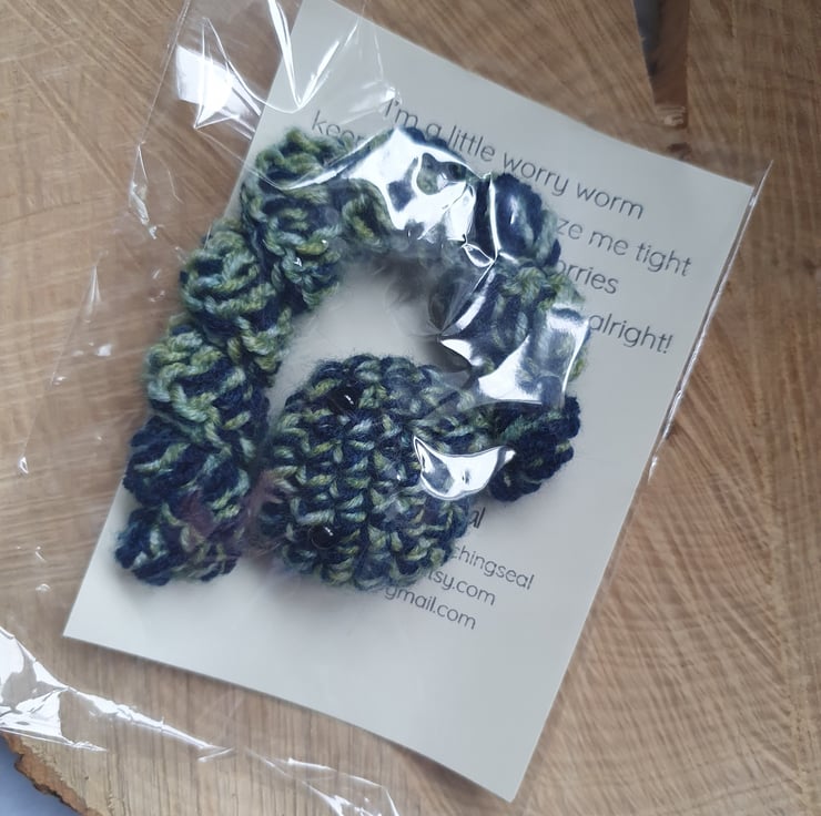 Worry worm, anxiety toy, fidget toy - Folksy