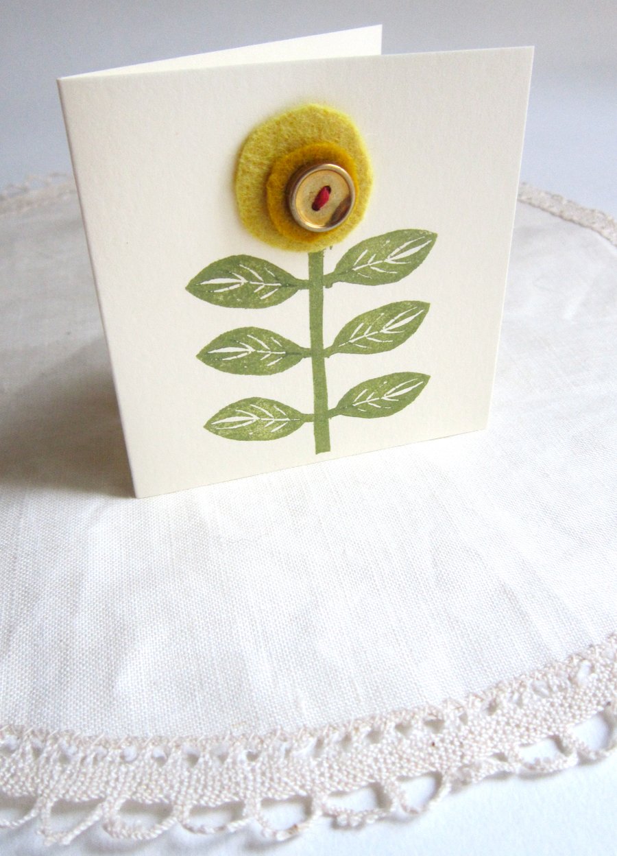 Little Button Flower Card - Folksy