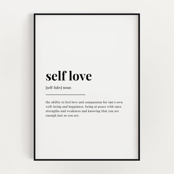 SELF LOVE DEFINITION PRINT, Quote Print, Wall A... - Folksy