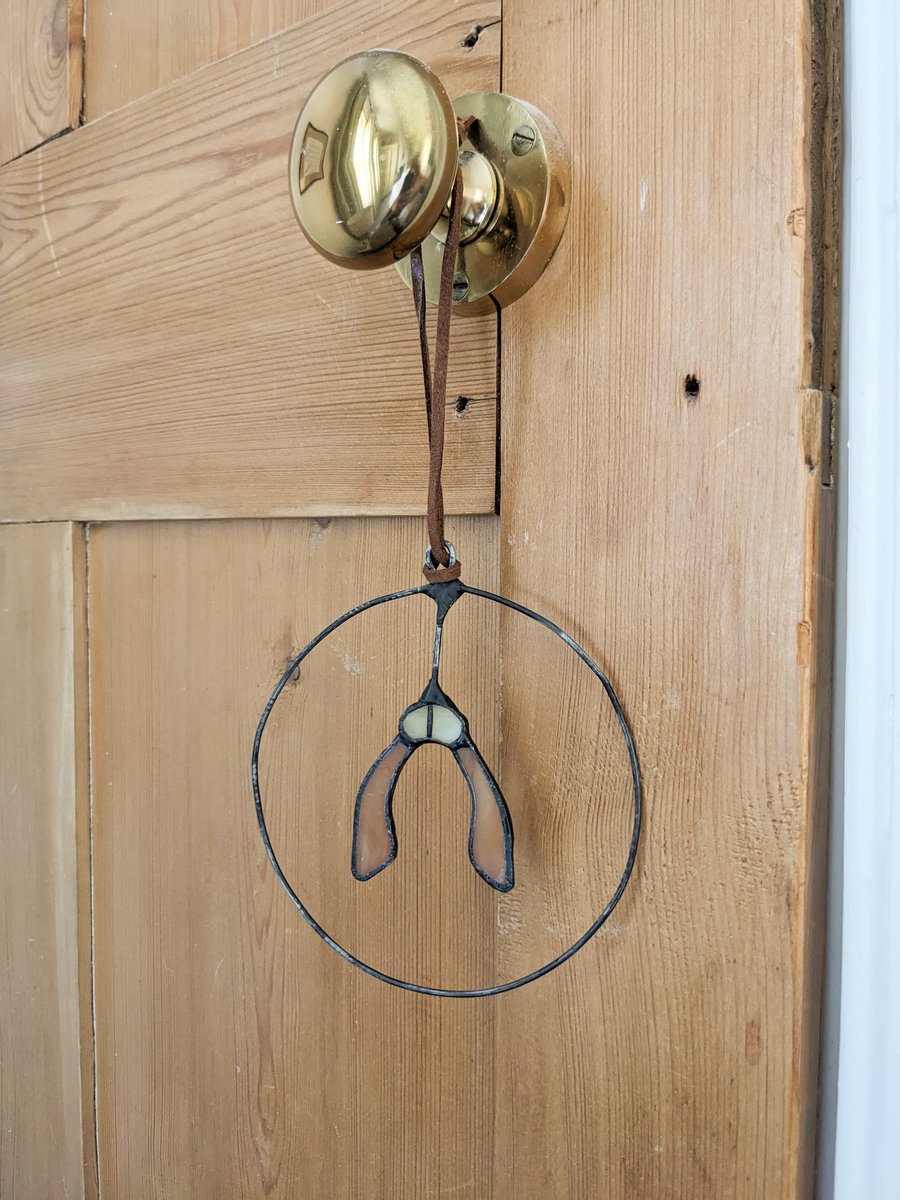 Stained Glass Sycamore Seed Mini Wreath, Autumn... - Folksy