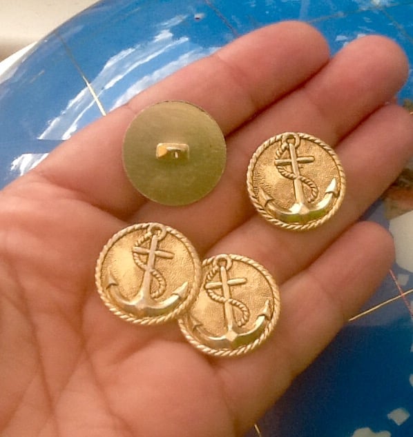 Set of 4 Marine Themed Vintage Buttons! - Folksy
