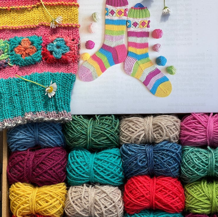 Grannies-in-a-Row Socks Kit by Jen Yard every.t... - Folksy