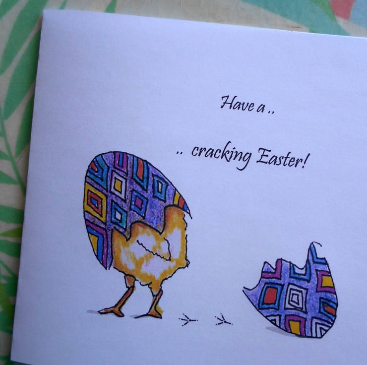 Funny Easter Chick Handdrawn Pun Card - Folksy