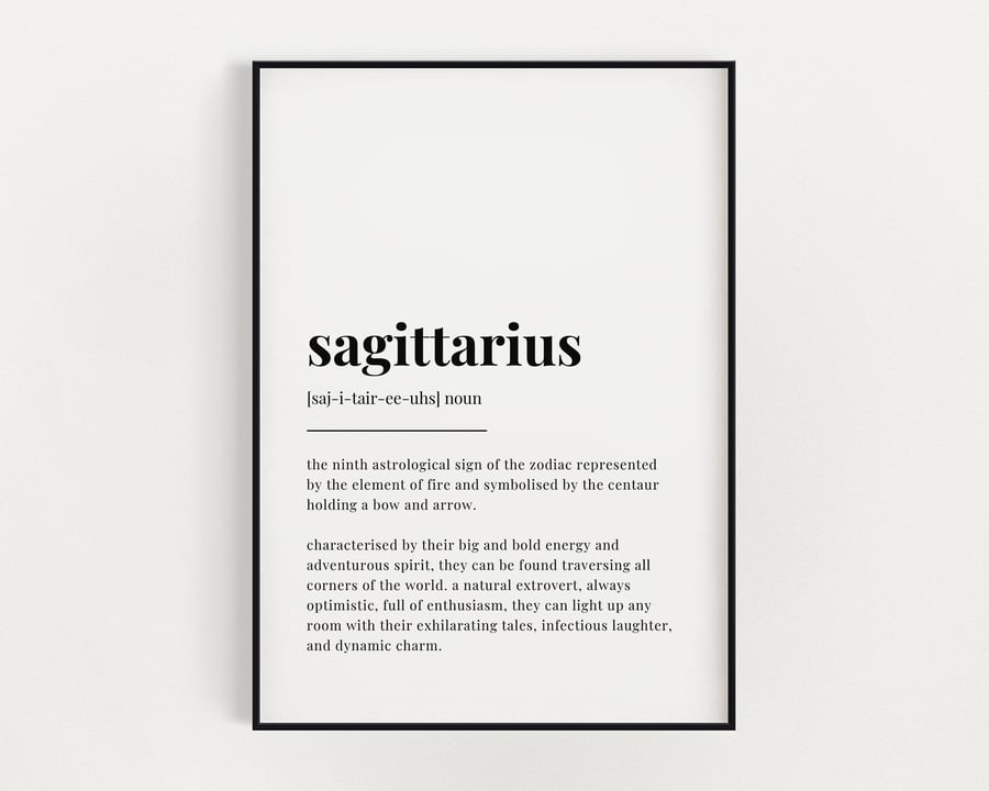 SAGITTARIUS DEFINITION PRINT, Astrology Gift, S... - Folksy