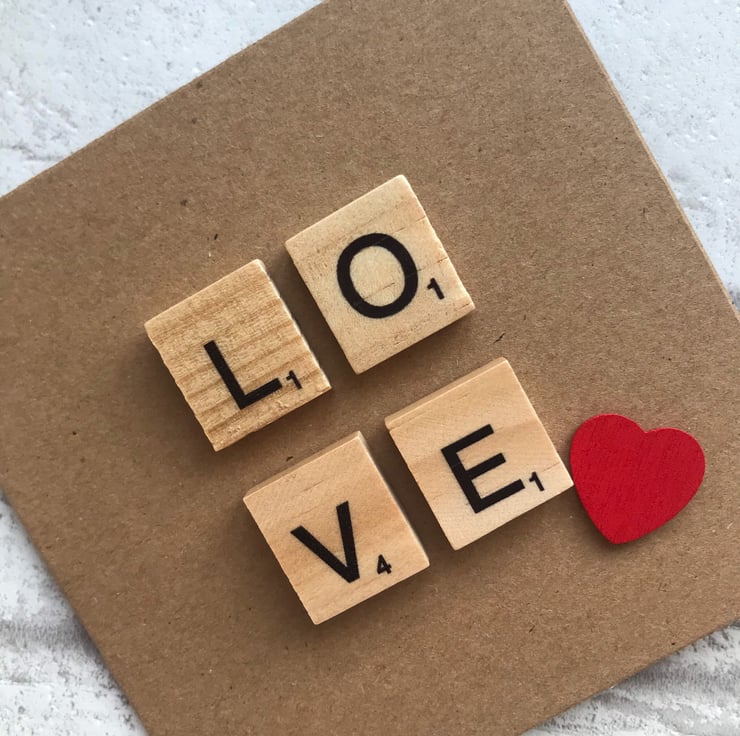 Handmade Scrabble Tile Love Card, Anniversary, ... - Folksy