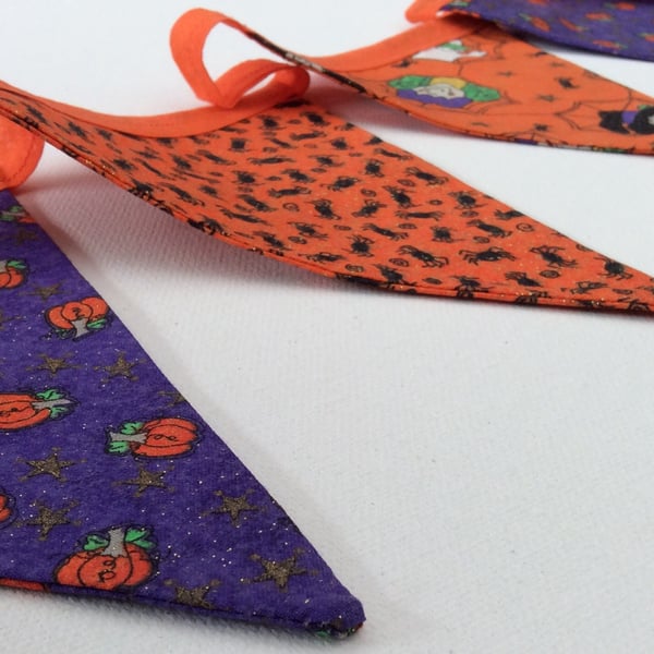 Halloween Bunting, Sparkly Spiders, Glittery Pu... - Folksy