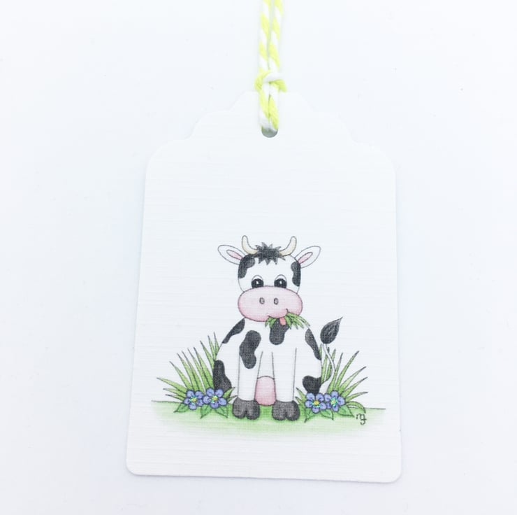 Moo Cow Gift Tags - set of 4 tags - Folksy
