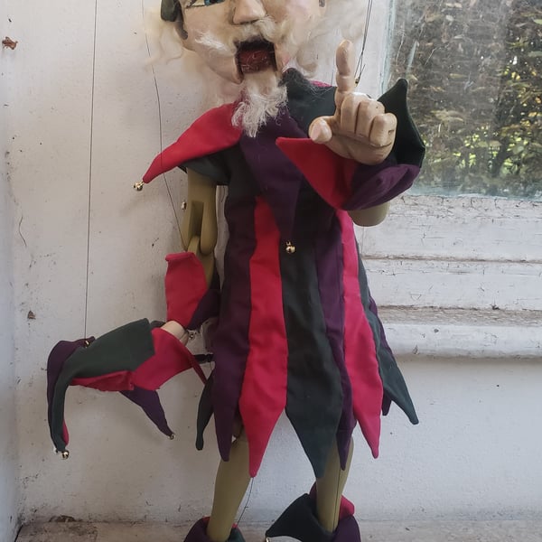 jester marionette strung puppet handmade using ... - Folksy