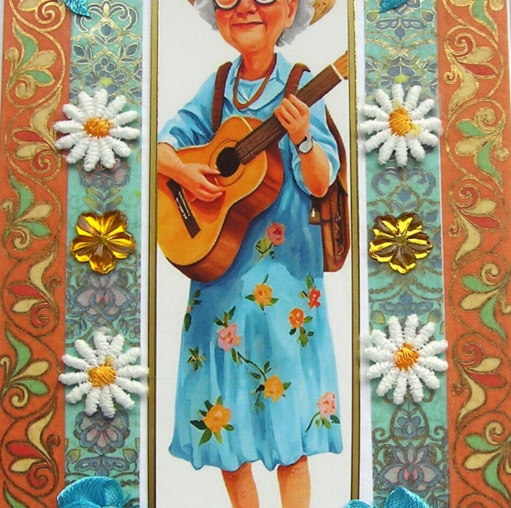 Rock Chick Grandma - Hand Crafted 3D Decoupage ... - Folksy