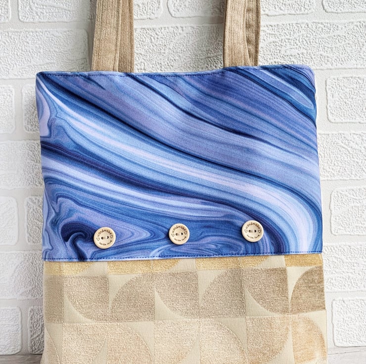 Tote Bag in Abstract Beach Colours - Folksy