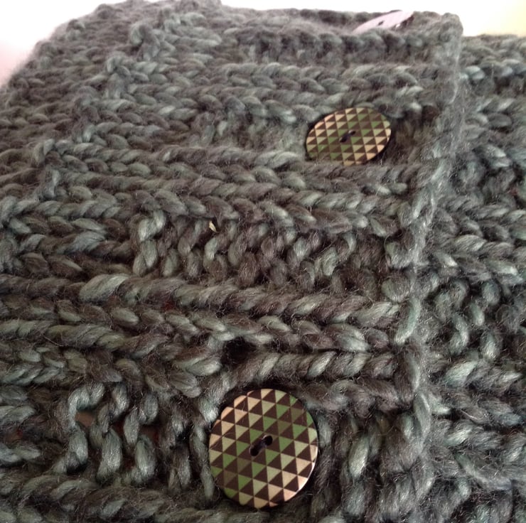 Super chunky hand-knitted cushion cover - Folksy