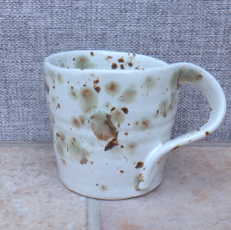 Left handed coffee mug tea cup in stoneware han... - Folksy
