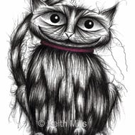 Fat Harry Print A4 size picture Greedy kitty ca... - Folksy