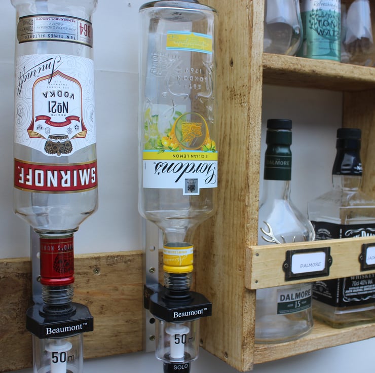 Mixed Spirit rack, 6 bottles with shelf storage... - Folksy
