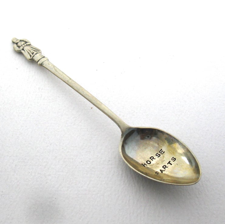 Very silly rude coffeespoon, handstamped apostl... - Folksy