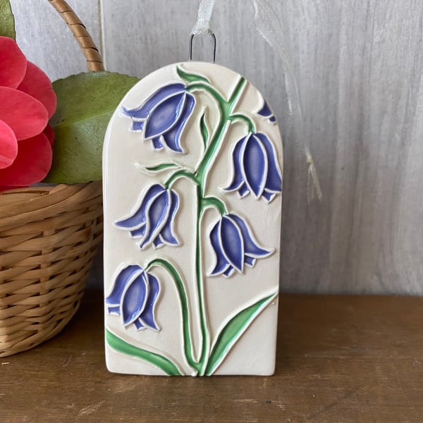 Small bluebell pottery hanging decoration - Folksy