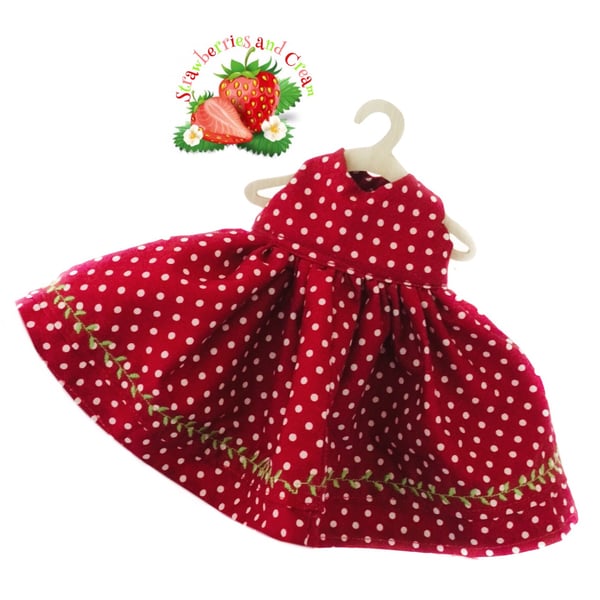 Red Dress with Tiny White Spots - Folksy