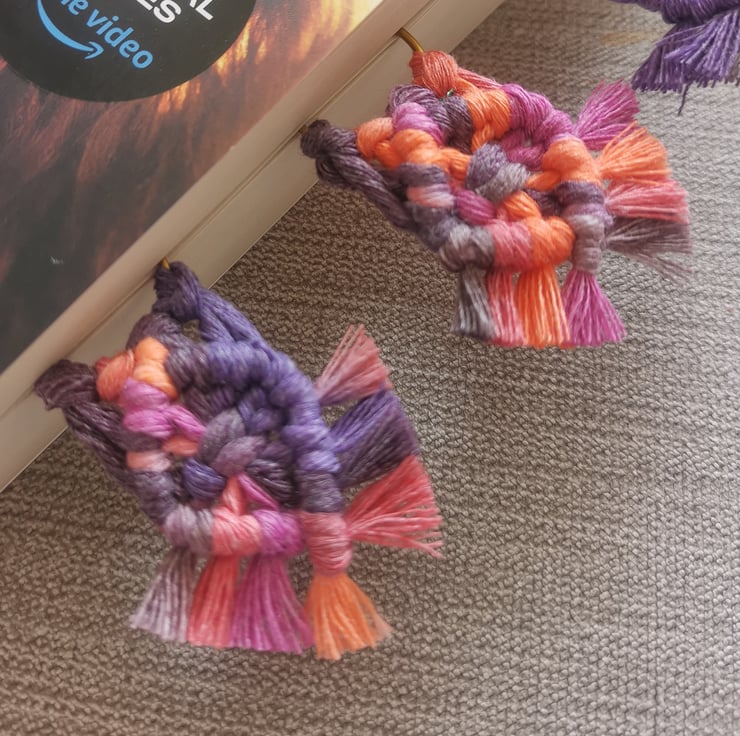 Handmade macrame jumbo paperclip bookmarks, pag... - Folksy