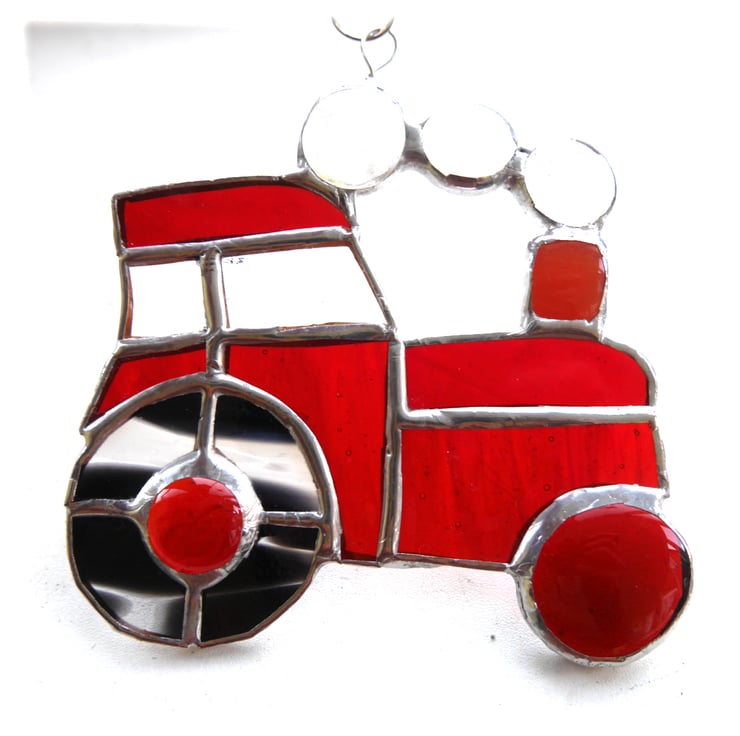 Tractor Stained Glass Tractor Suncatcher Handmade - Folksy