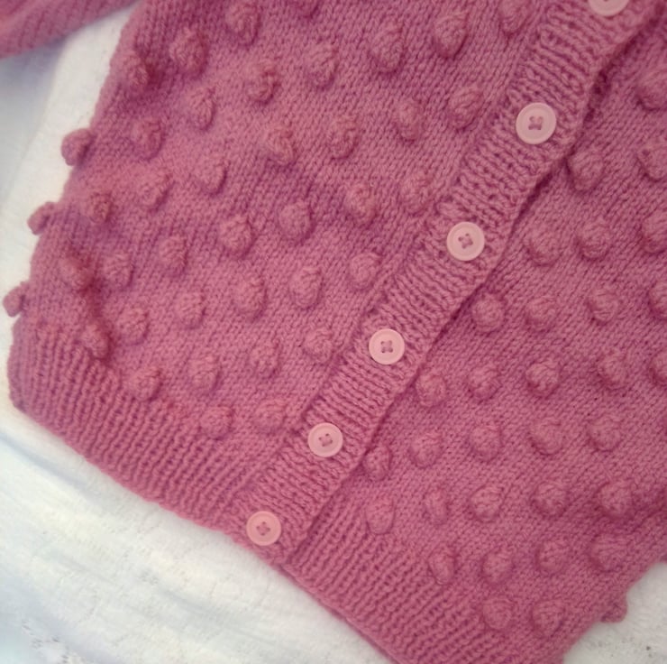 Cardigan with Bobble Design For Babies and Smal... - Folksy