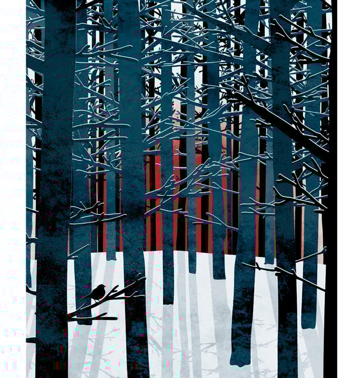 Northern Forest Illustrated Art Print - Folksy