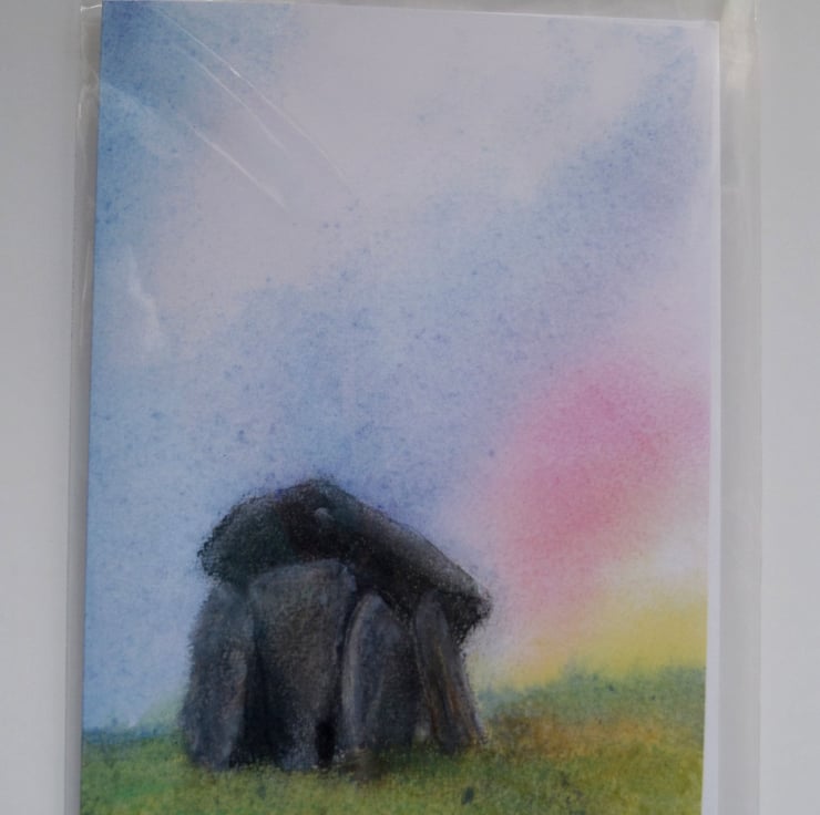 Greetings card A5 Trethevy Quoit Cornwall sunri... - Folksy
