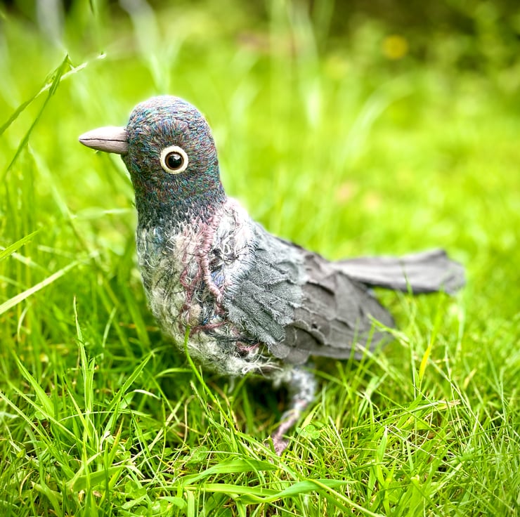Pigeon Bird Fabric Soft Sculpture Fibre Textile... - Folksy