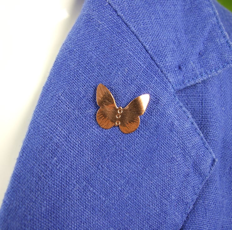 Small Butterfly Lapel Pin Brooch, Copper and St... - Folksy