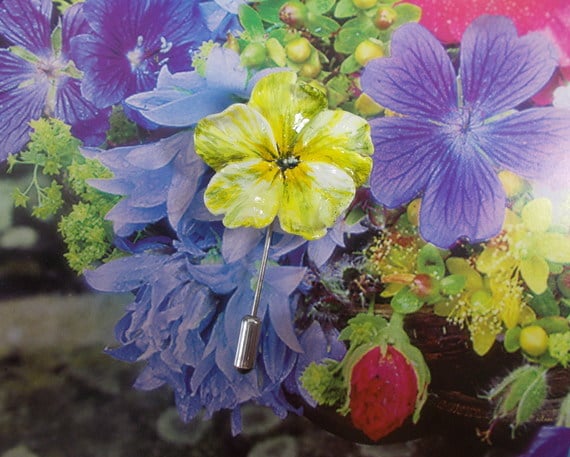 Delicate PRIMROSE PIN Yellow Wedding Lapel Flow... - Folksy