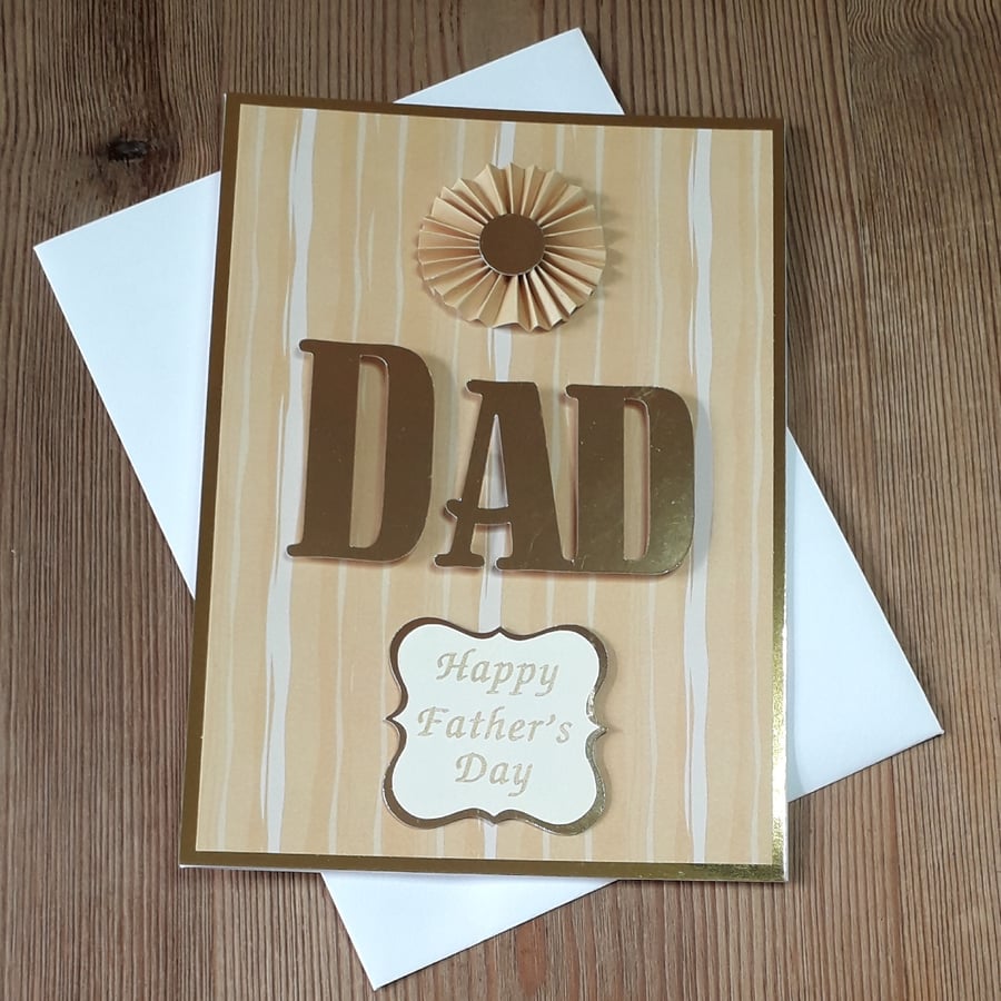 Gold Father's Day Card - Folksy