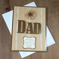 Gold Father's Day Card - Folksy