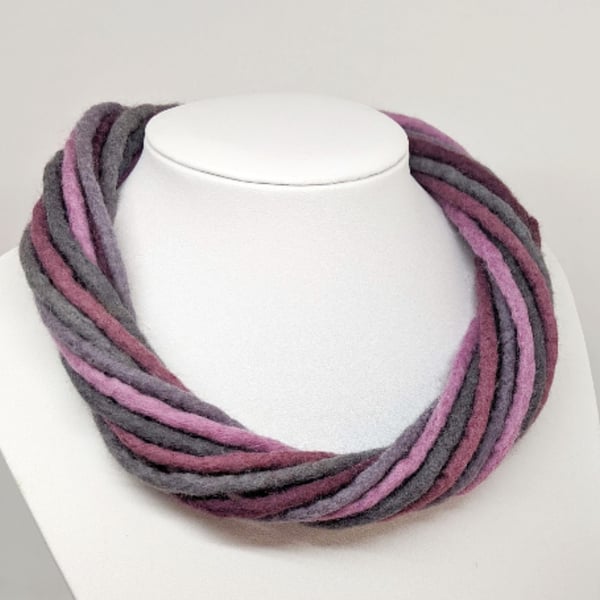 The Twist: felted wool cord necklace in shades ... - Folksy