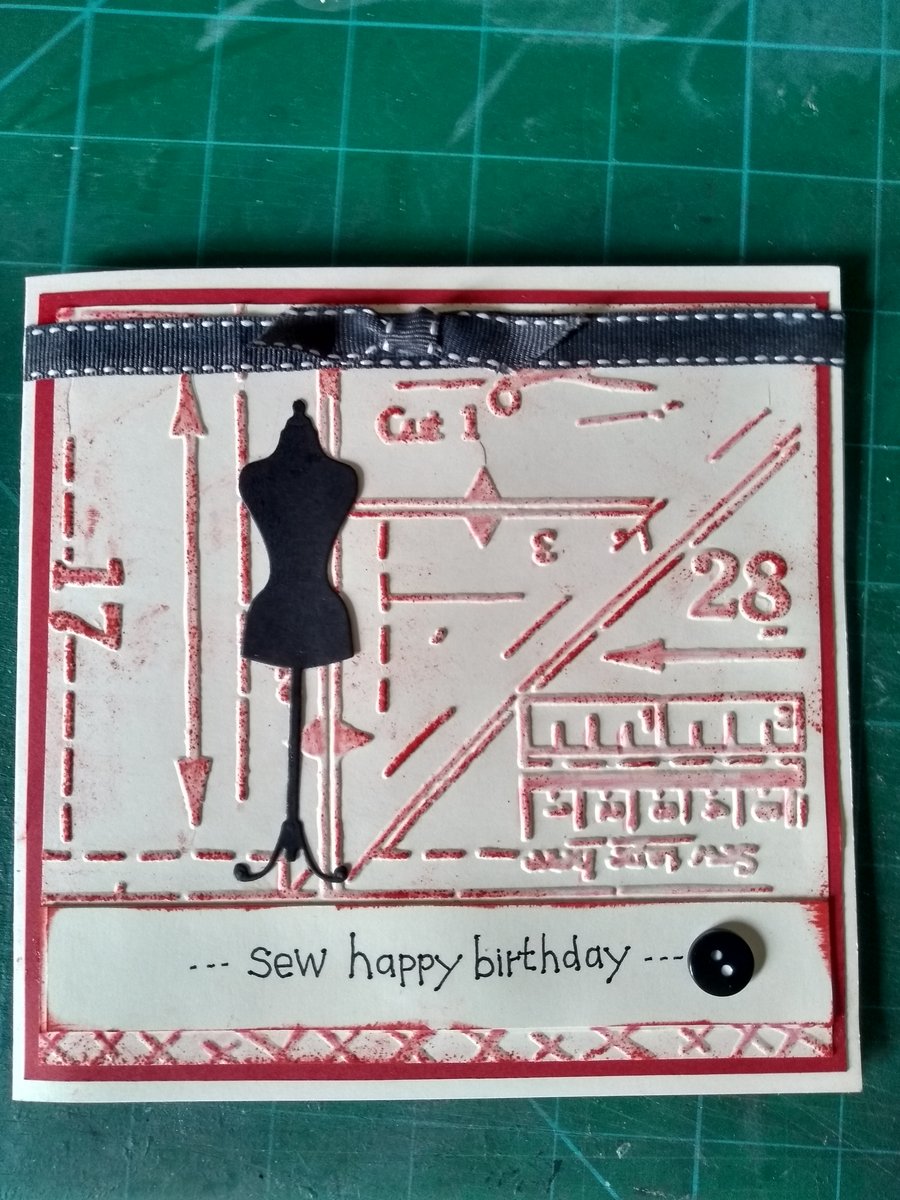 Reserved sew happy birthday card - Folksy