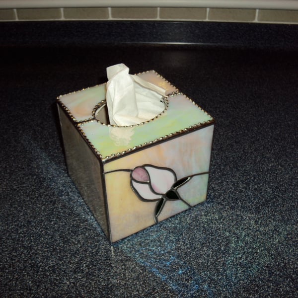 Stained glass tissue box cover - Folksy