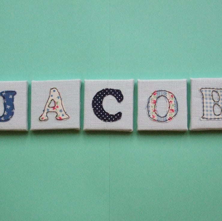 Childrens Name Letters - Mini Canvas Nursery De... - Folksy