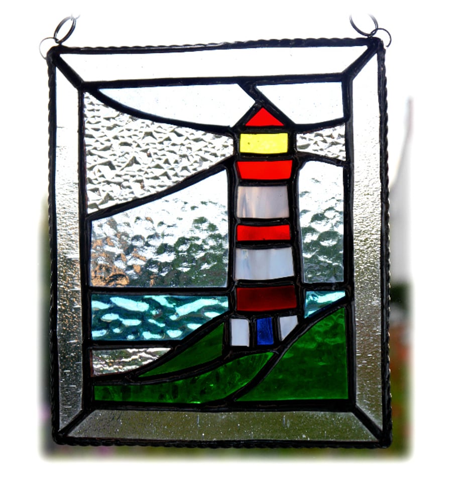 Lighthouse Picture Suncatcher Stained Glass Han... - Folksy