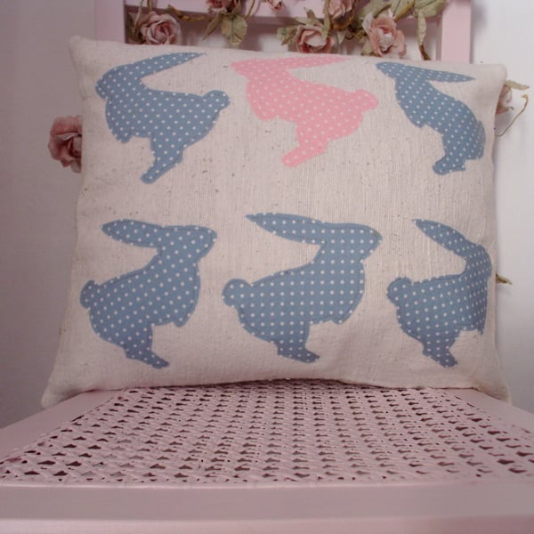 Rabbit cushion cover,nursery decoration,housewa... - Folksy