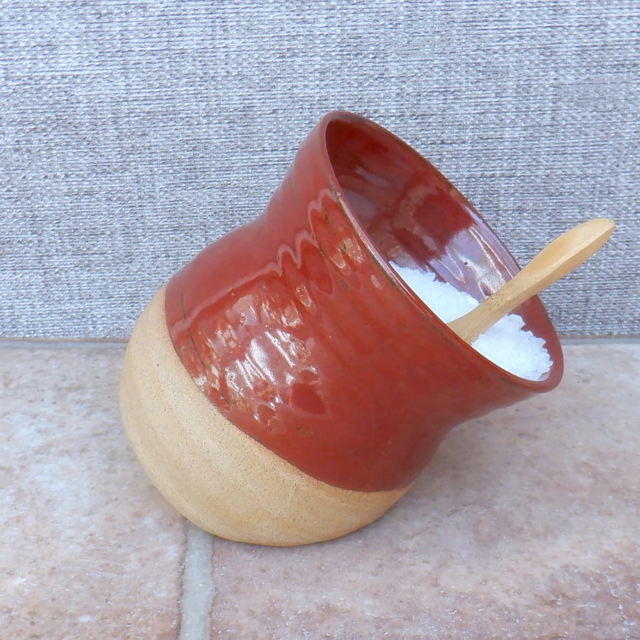 Salt pig or cellar hand thrown stoneware potter... - Folksy