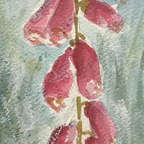 Foxgloves - original watercolour painting of w... - Folksy