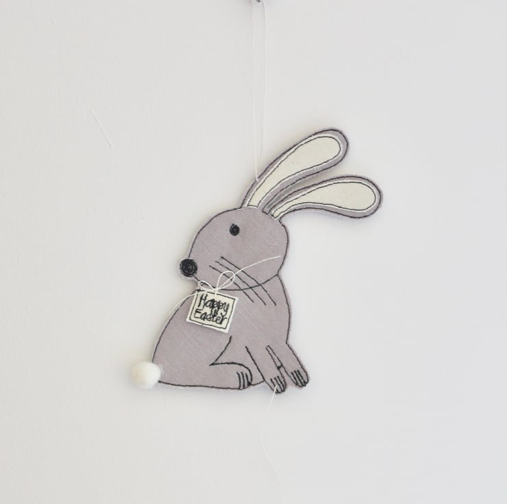 'Happy Easter Bunny' - Hanging Decoration - Folksy